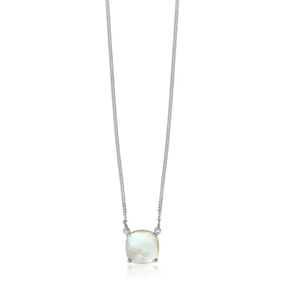 FV JEWELLERY La Stele Mother Of Pearl Dome Necklace - White