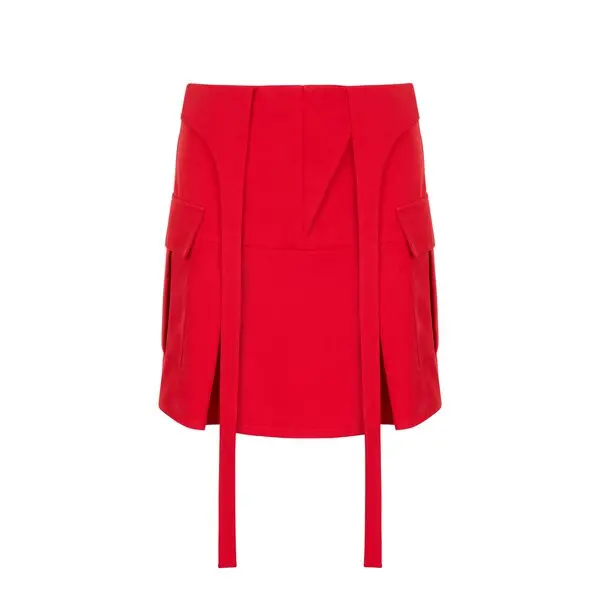 MAYAMU Holbe Pleated Mini Skirt With Cargo Pockets