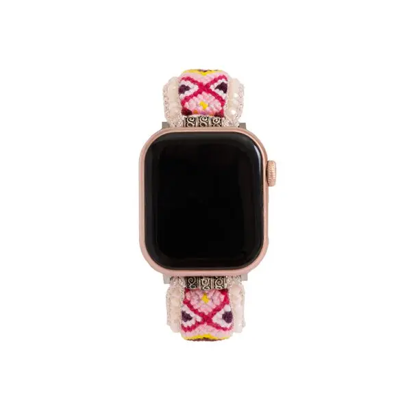 Saachi Woven Beaded Apple Watch Band - Pink