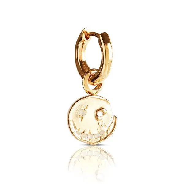 KASUN LONDON Smile Hoop Earrings – June – Moonstone – Plated - Gold