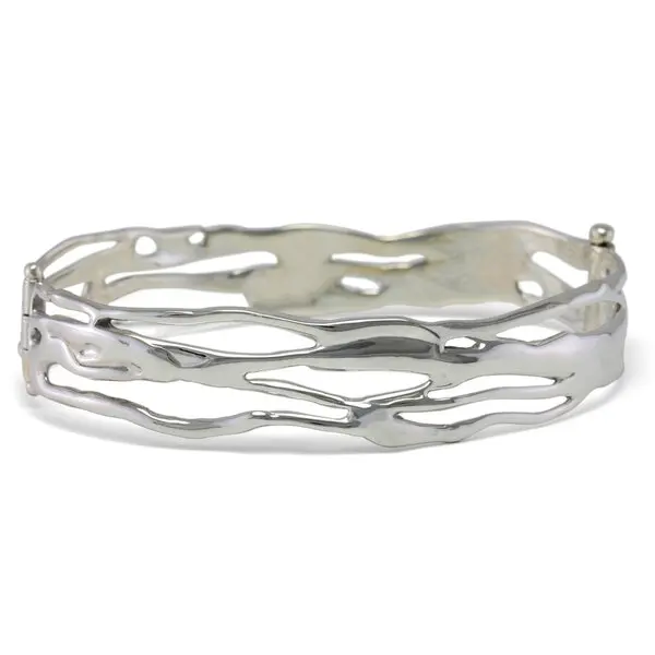 ISLA SILVER Organic Sterling Cuff Bangle - Silver