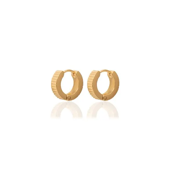 A WEATHERED PENNY Fleur Hoops - Gold