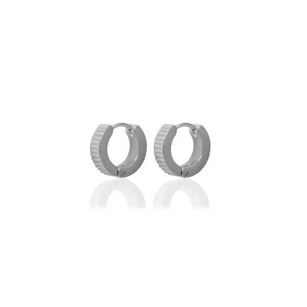 A WEATHERED PENNY Fleur Hoops - Silver
