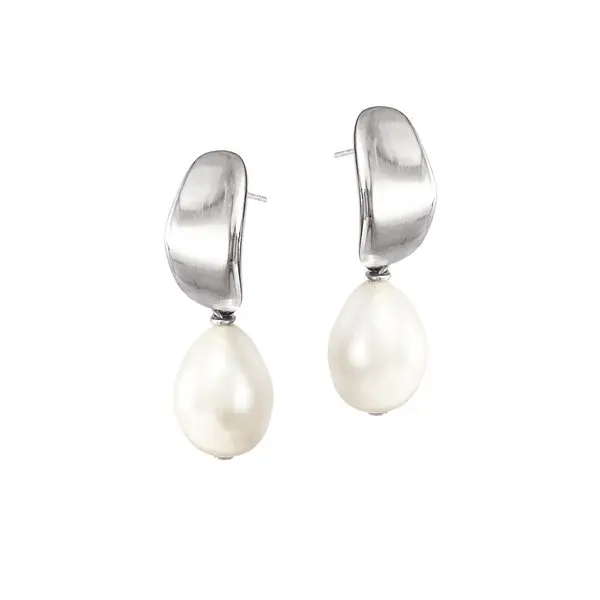 BIKO Mirage Pearl Studs - Silver