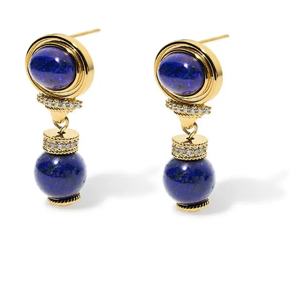 OLIVIA LE Clara Vintage Lapis Earrings - Blue
