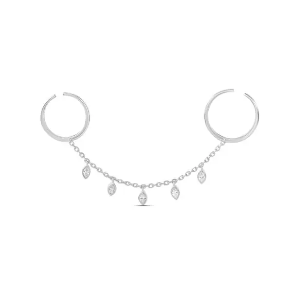 SHYMI Two Finger Bezel Set Adjustable Ring Marquise - Silver