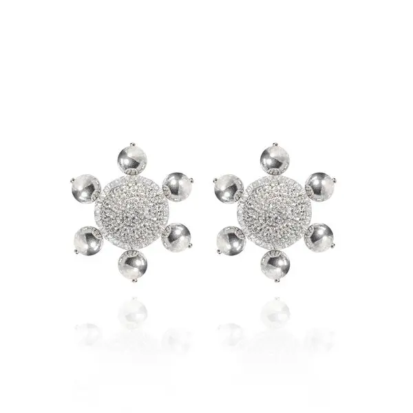 SAULE LABEL Jolie Clip On Earrings In Gloss - Silver