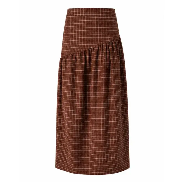 Mind Traveler Beth Checked Skirt - Brown