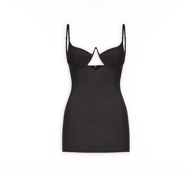 MAISON SEL Cut Out Super Mini Dress - Black