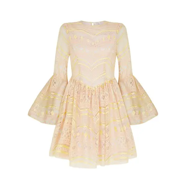 LISA THE LABEL Pink / Yellow Le Jardin Short Dahlia Dress In Pink & Yellow - Pink/yellow