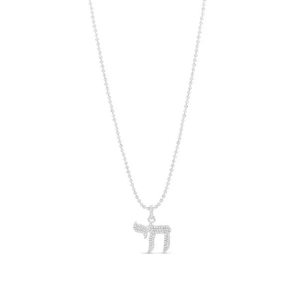 SHYMI Pave Chai On A Beaded Ball Necklace - Silver