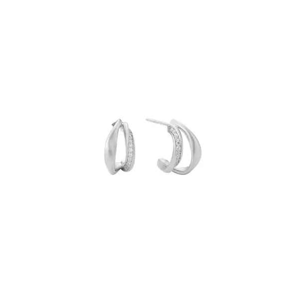 VANCHI Nadine Pavé Twisted Stud Earrings - Silver