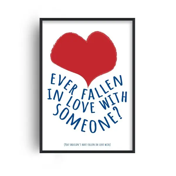 FANCLUB Ever Fallen In Love With Someone Retro Music Romance Giclée Art Print - Red