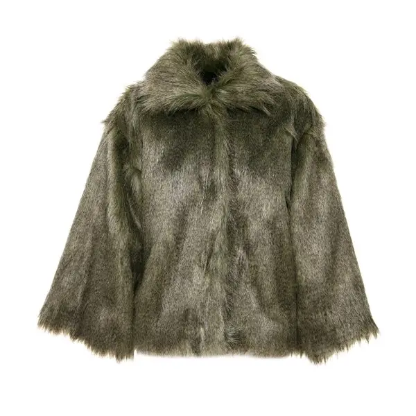 SILVIA SERBAN Gray Faux Fur Jacket - Grey
