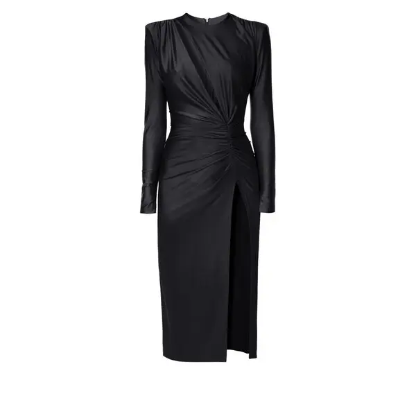 AGGI BY HALEWSKI Adriana Power Midi Dress - Black