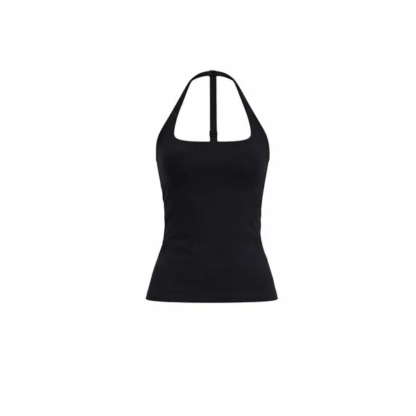 YORSTRULY Halter Trio Long Bra Charcoal - Black