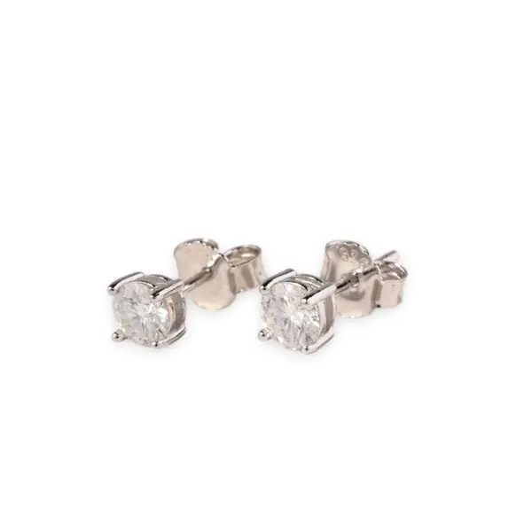 BELINDA JEWELZ Moissanite Stud Earrings - Silver