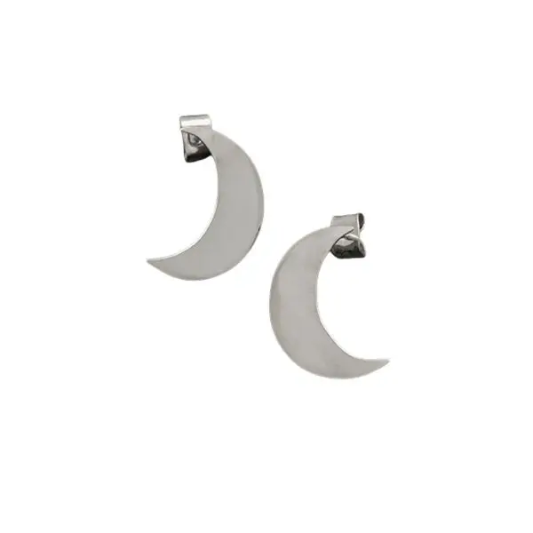 ZULA JEWELRY + DESIGN Crescent Moon Stud Earrings Medium