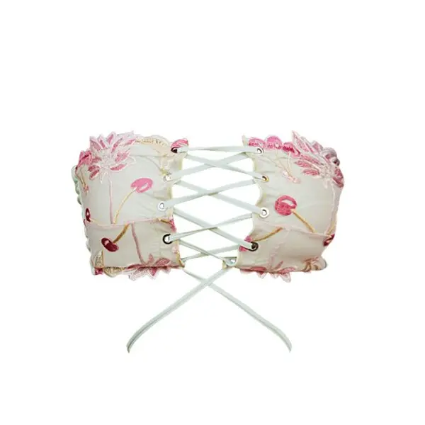 IVY SWIMWEAR Flora In Cherry Lace Bikini Top - Green
