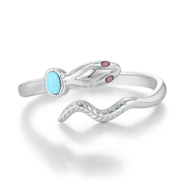 AZURA JEWELRY NEW YORK Serpentine Ring White Gold Vermeil - Silver