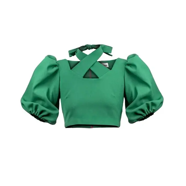 GUILLAUME ALEXANDRE Puffy Sleeves Crop Top