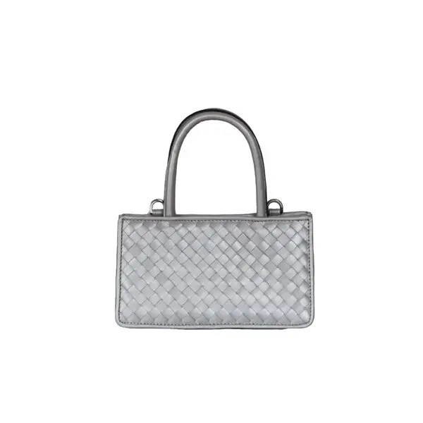 F3ROG BY RANA Woven Leather Crossbody Piraye Bag - Silver