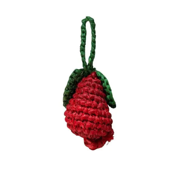 ZANATANY CONCEPTS Accessories Strawberry Raffia Keyring - Red