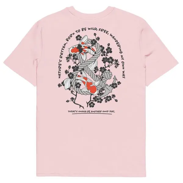 ANCHOR & CREW Cotton Koi Fish Another Good Day Organic Cotton T-shirt - Pink
