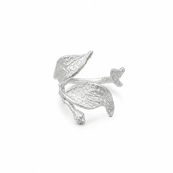 ORMIRO Wind Leaf Sterling Ring - Silver