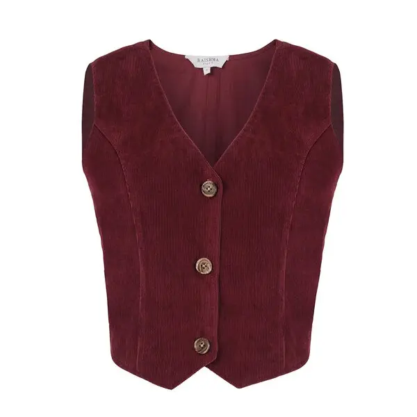 RAISHMA Milan Burgundy Waistcoat - Red