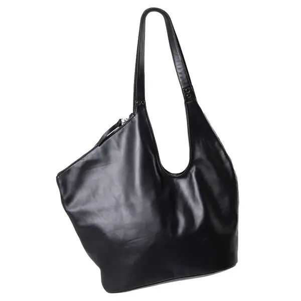 METAMORPHOZA Large Asymmetric Leather Bag - Black