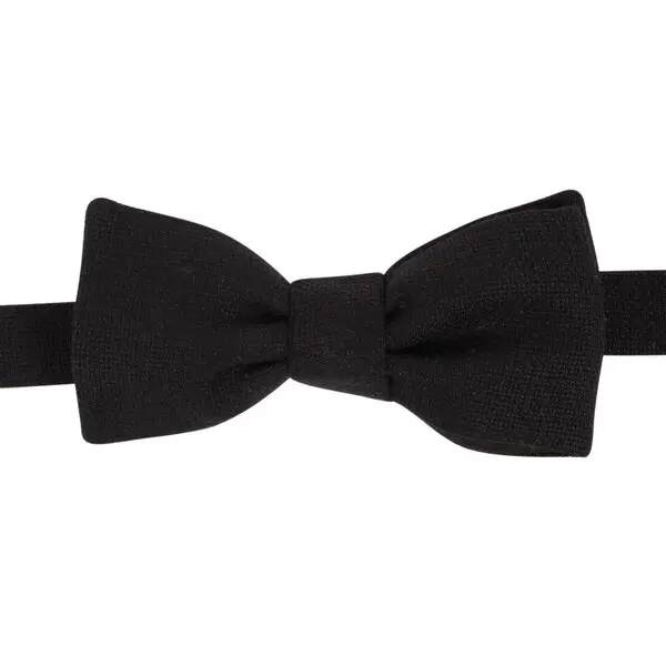 LE COLONEL Italian Wool Bow Tie - Black