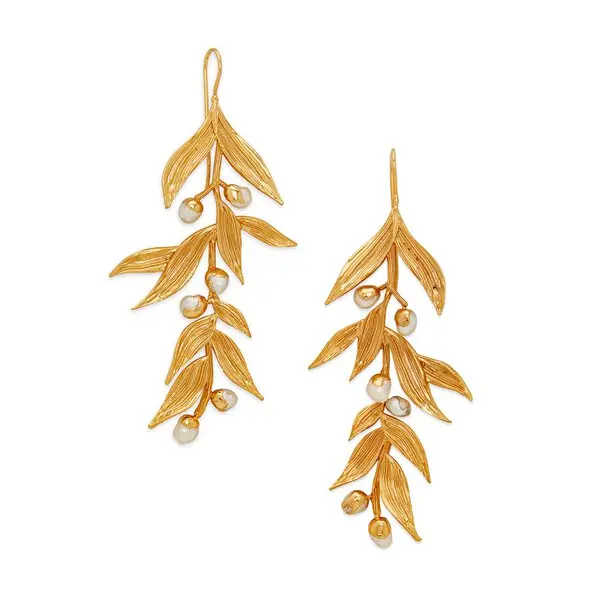 DHWANI BANSAL Isaro Chandelier Earrings With Baroque Pearls - Gold