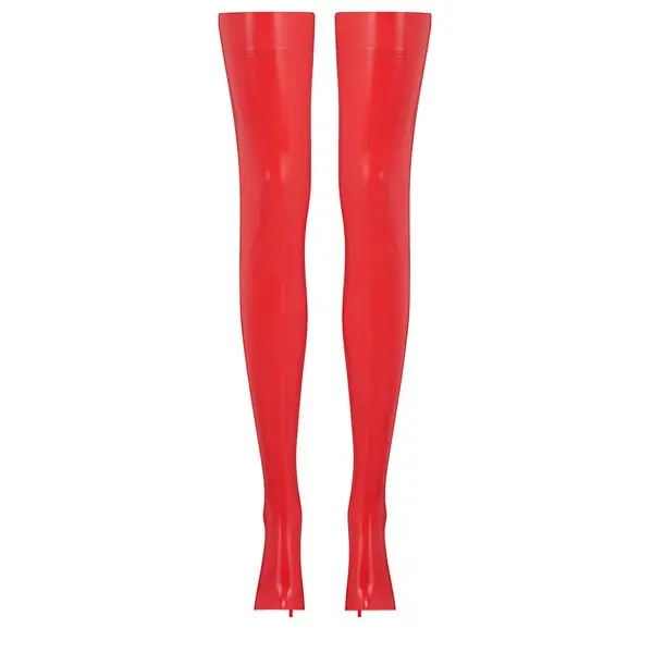 ELISSA POPPY Latex Stockings - Red