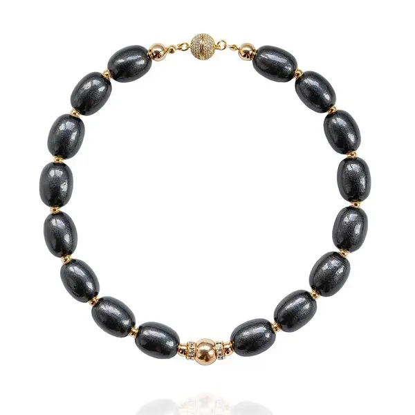 SAULE LABEL Sia Necklace In Phantom - Black