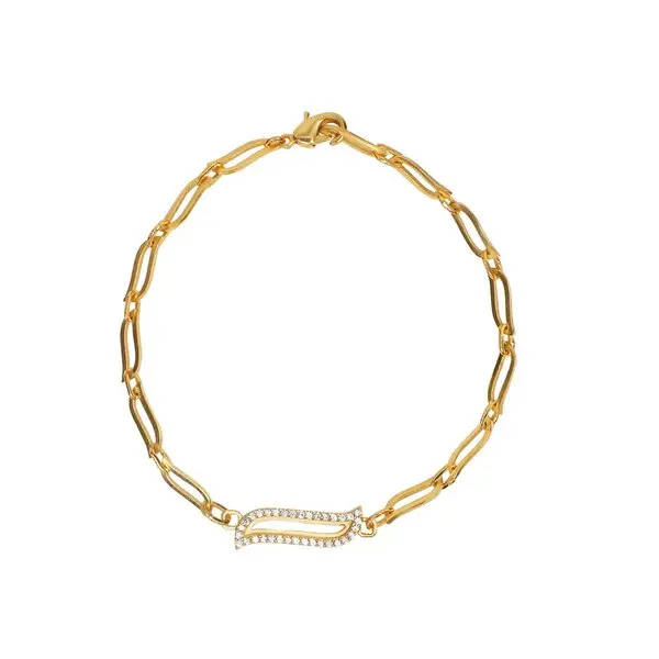 LILA RASA Link Bracelet Cubic Zirconia Wave Symphony - Gold