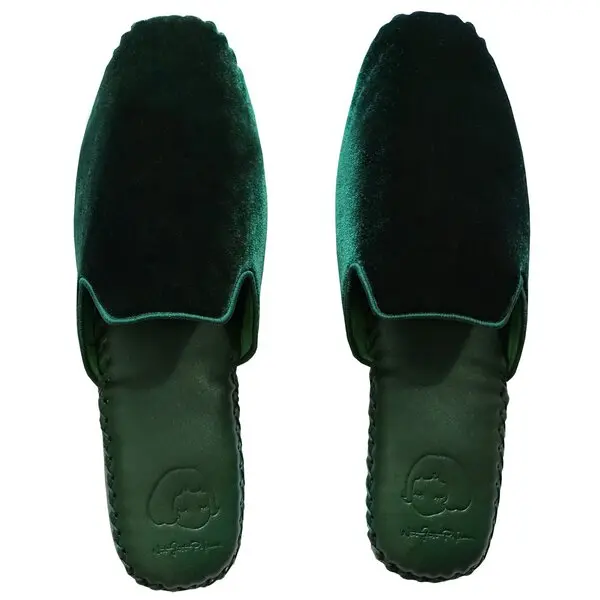 Not Just Pajama Classic Handmade Slippers Without Tassels - Green