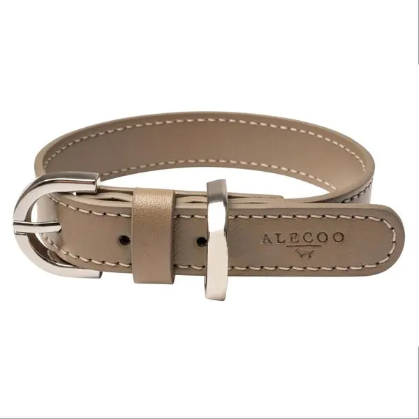ALECOO Neutrals Classy Dog Collar Taupe Silver - Gray