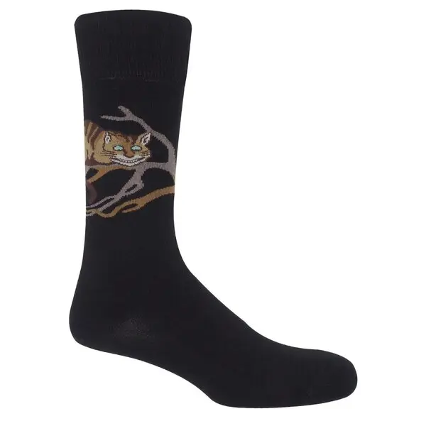 PEPER HAROW - MADE IN ENGLAND Alice's Adventures In Wonderland Socks Cheshire Cat - Black