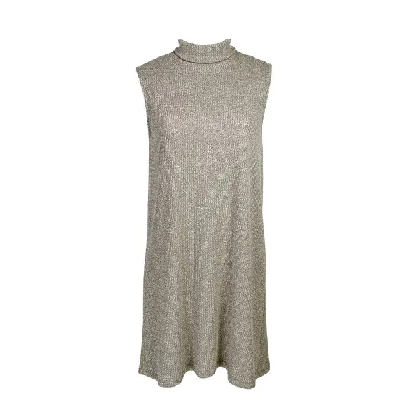 JENNAFER GRACE Oatmeal Mockneck Tank Mini Dress - Grey