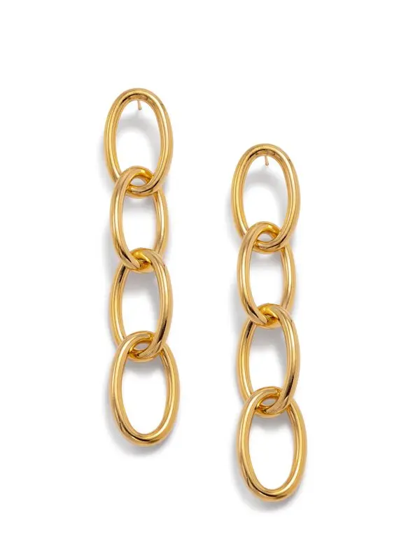 JAREDJAMIN Everly Drop Chain Post Earrings - Gold