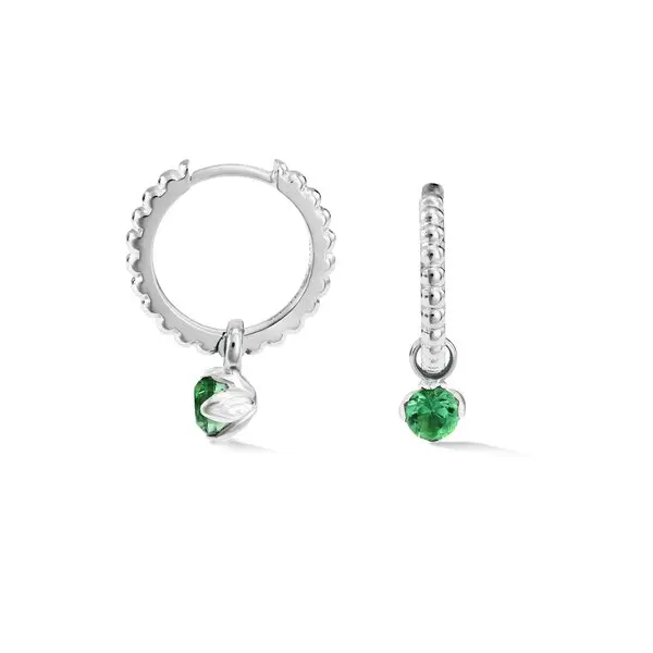 DOWER & HALL Green Garnet Orissa Hoops Sterling - Silver