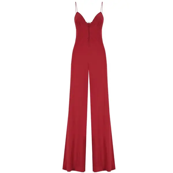 TEODORA MILANO Ibiza Silk Jumpsuit - Red