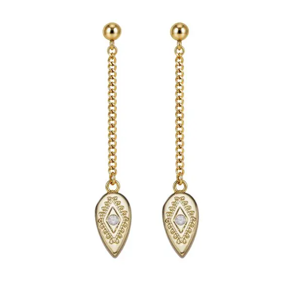 Rachel Nathan Filled Paisley Drop Earrings - Gold
