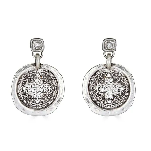 LONI PAUL JEWELRY Filagree Coin Earring - Silver
