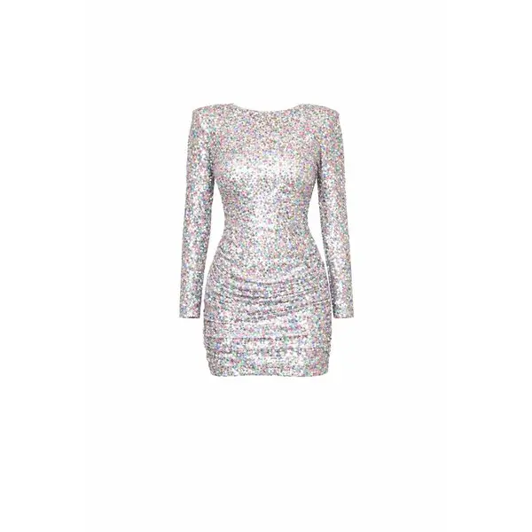 MONICE LONDON Bey Sequin Mini Dress Mermaid - White