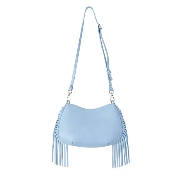 F3ROG BY RANA Baby Crossbody Mini Gordon Fringe Bag - Blue