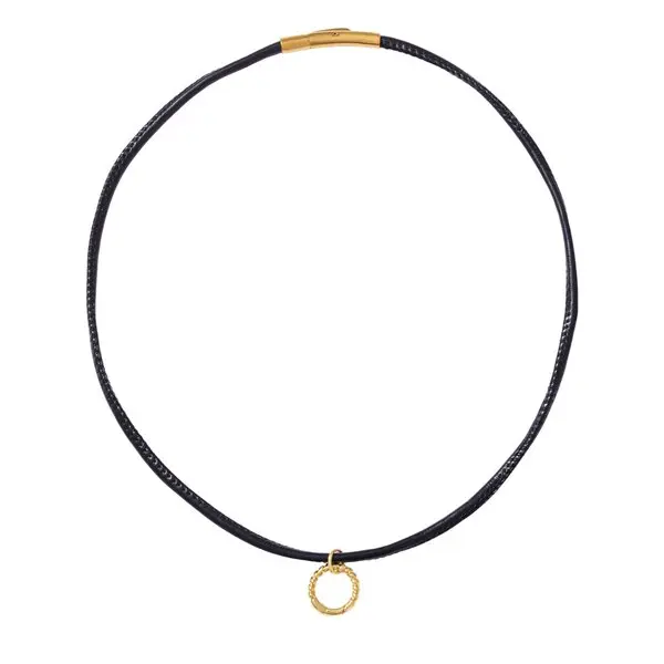 ALEXIE OF ATHENS Essential Cord Charm Necklace - Black