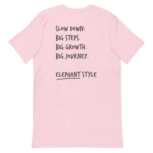 ANCHOR & CREW Cotton Think Ocean Elephant Aspirations Cotton Embroidered T-shirt - Pink