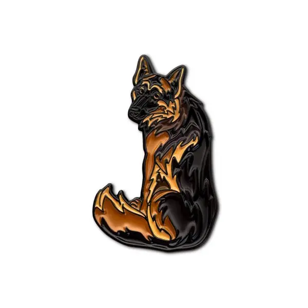 MAKE HEADS TURN Black / Brown Enamel Pin German Shepherd Dog - Black/brown